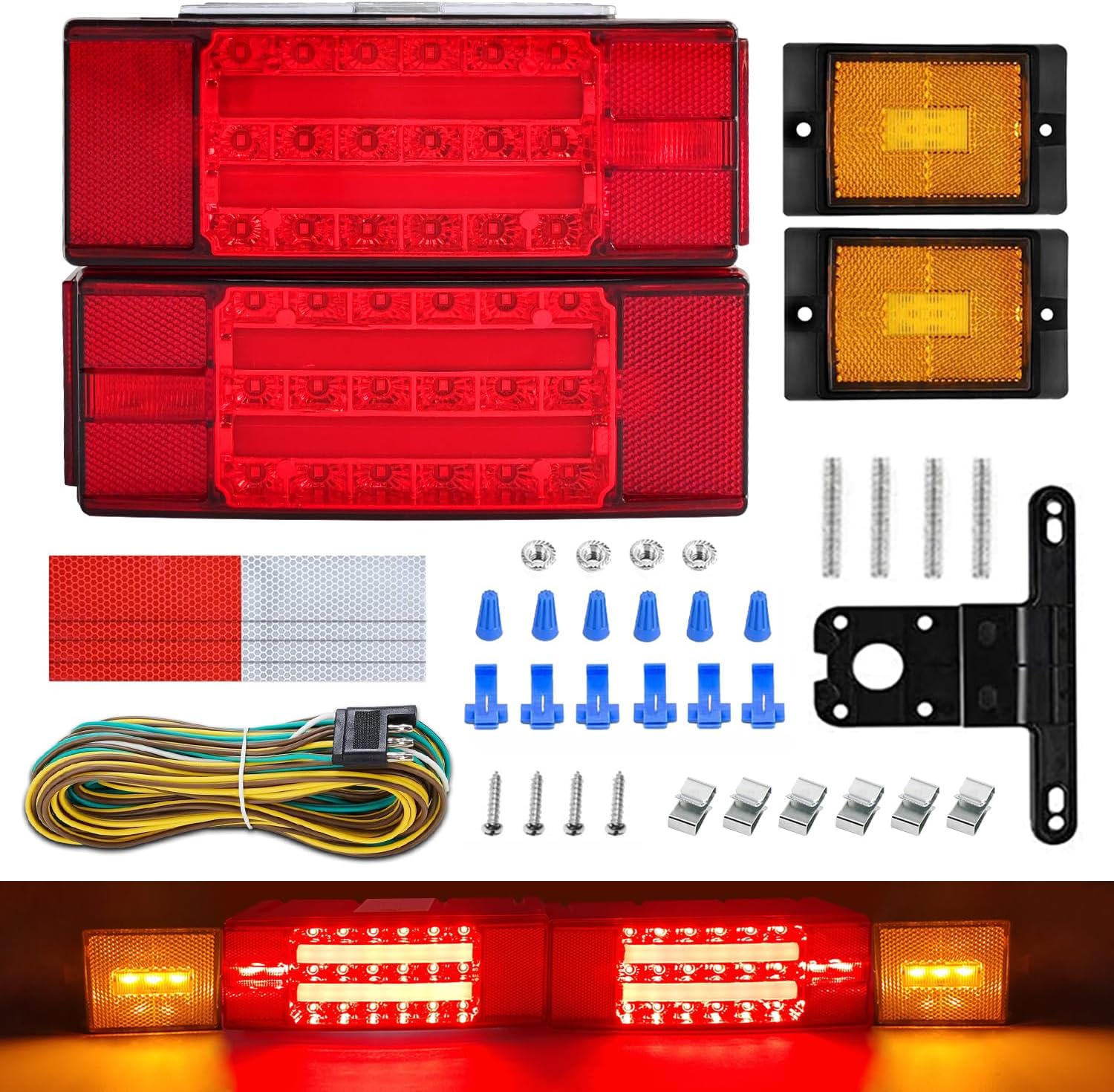 Amazon.com: EXERAUO Boat Trailer Lights Kit, Submersible Trailer Light ...