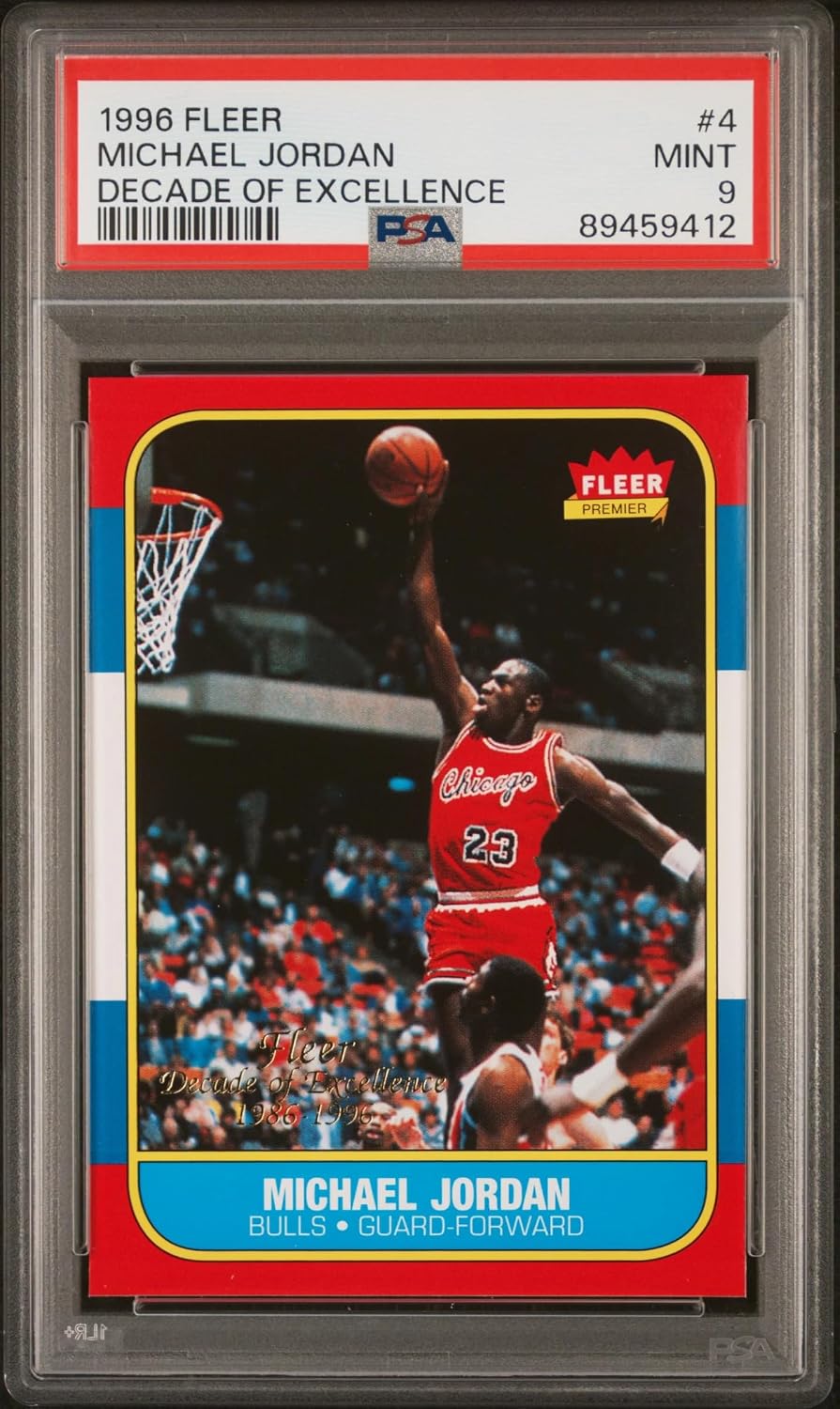 Amazon.com: Graded 1996 Fleer Michael Jordan #4 Decade of Excellence ...