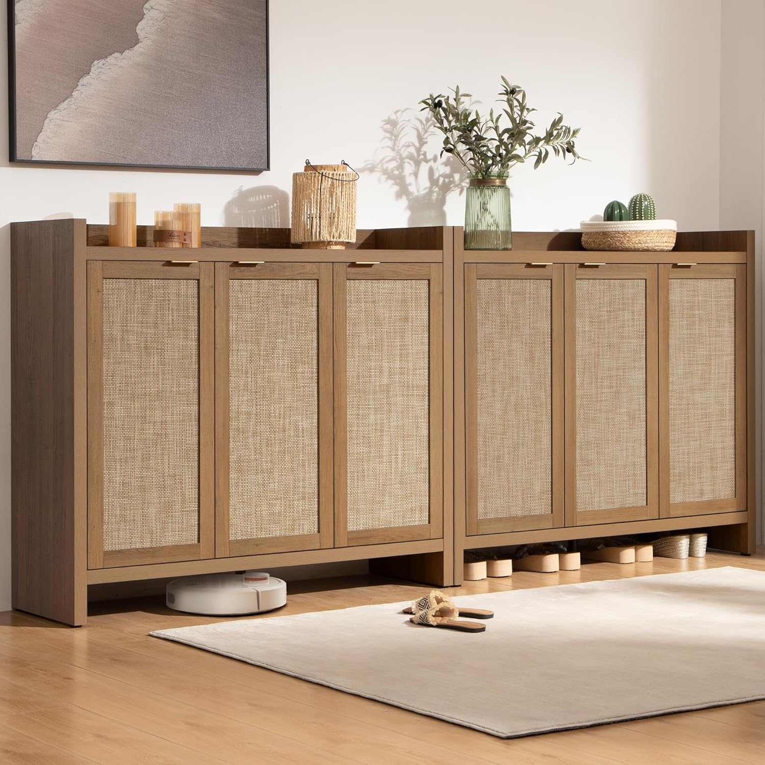 Amazon.com: SICOTAS Shoe Storage Cabinet Set of 2, Large Tall Shoe ...