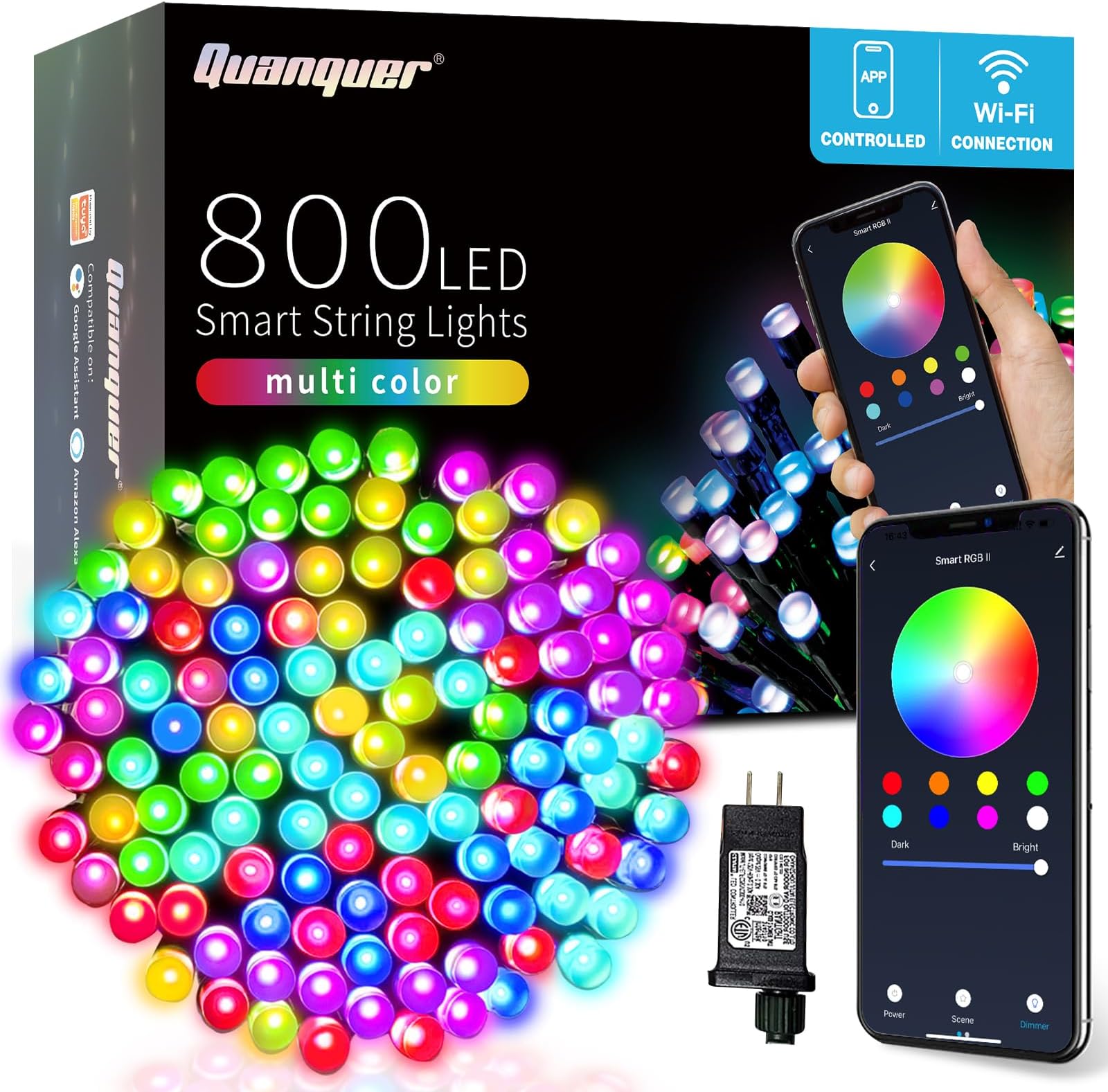 Amazon.com: Quanquer Smart Permanent Christmas Lights Outdoor - 262FT ...