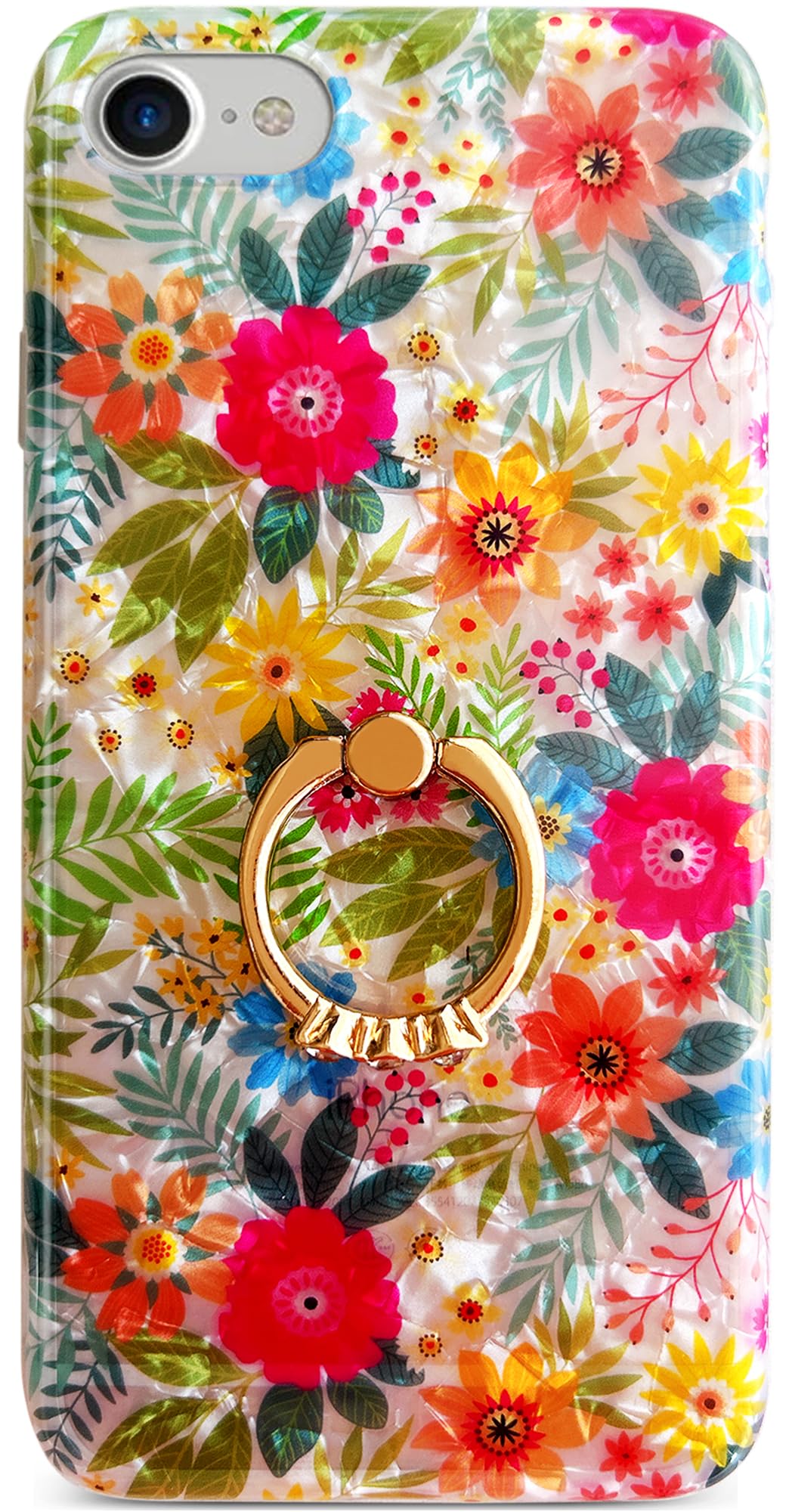 Amazon.com: Qokey Flower Case for iPhone SE 3rd & 2nd Gen,iPhone 8 Case ...