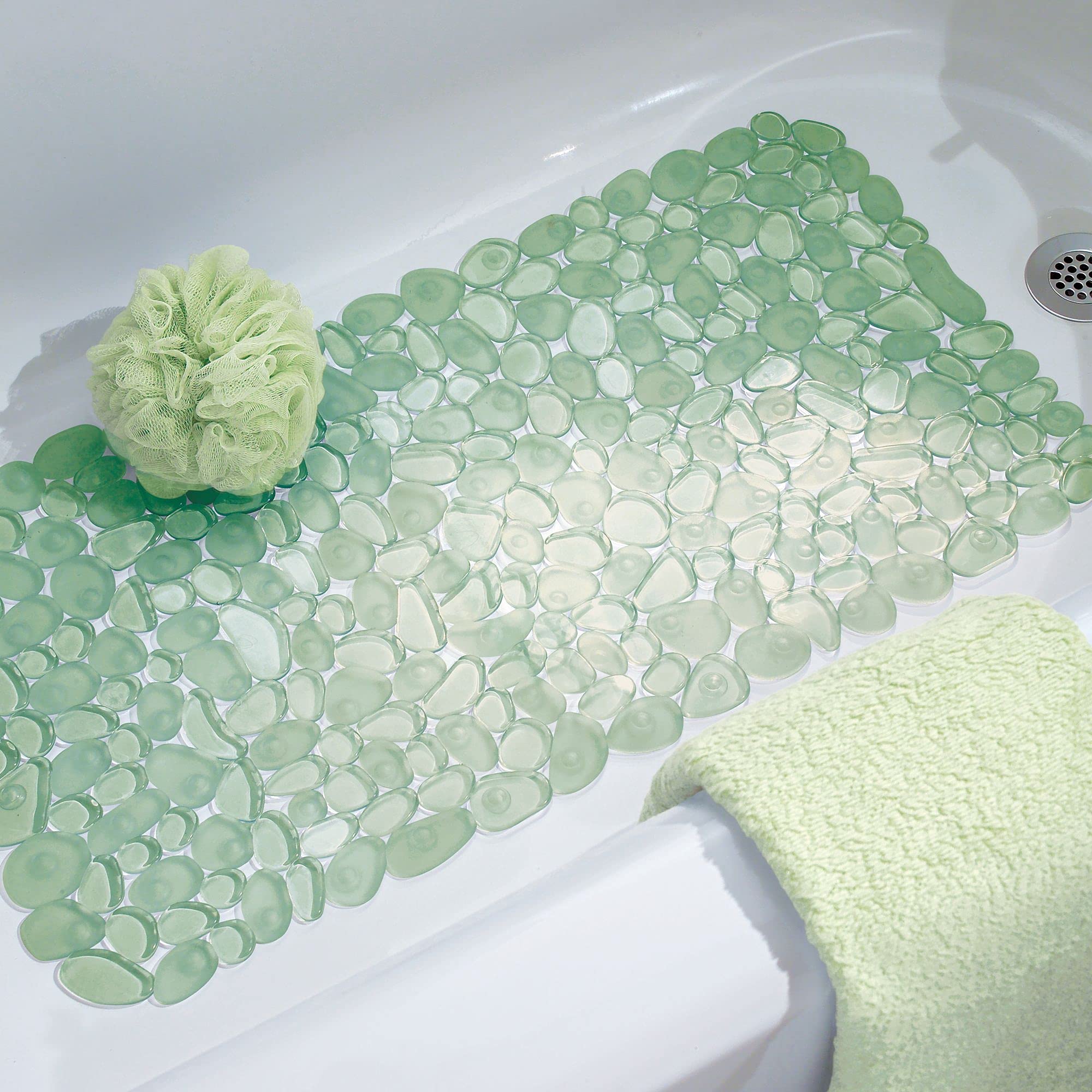 Amazon.com: InterDesign iDesign Pebblz Non-Slip Suction Bath Mat for ...