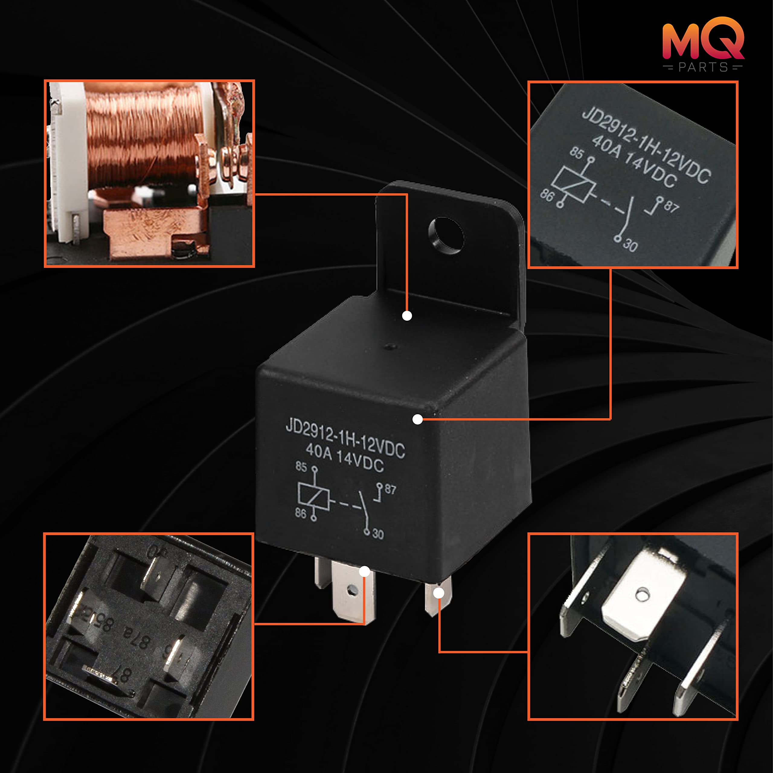 Snapklik.com : MQparts 3 Packs 12V 4-Pin 40Amp SPDT Automotive Motor ...