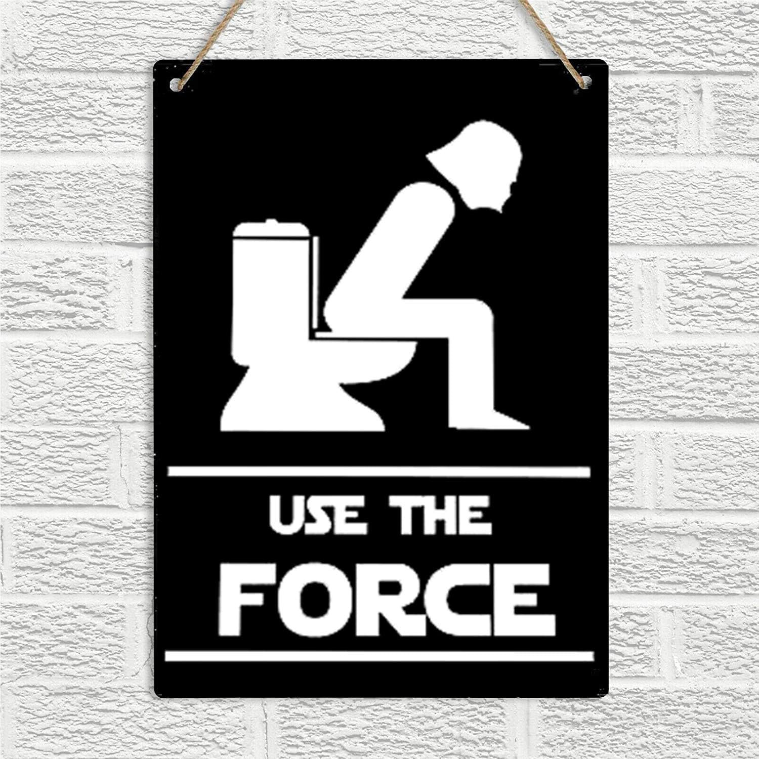 Amazon.com: New Tin Sign Vintage Retro Signs Use The Force Funny Wc ...