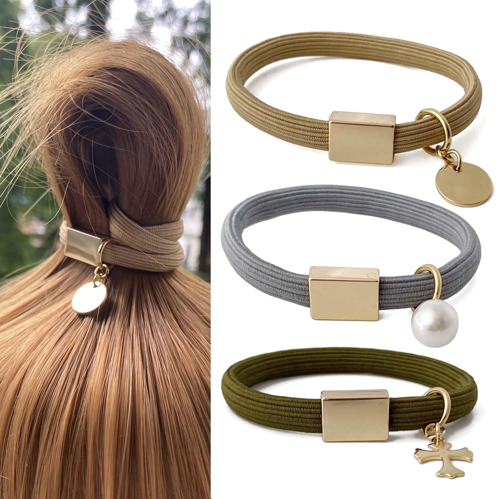 Amazon.com : Hair Ties No Damage for Thick Curly Hair, 8mm Thick Hair ...