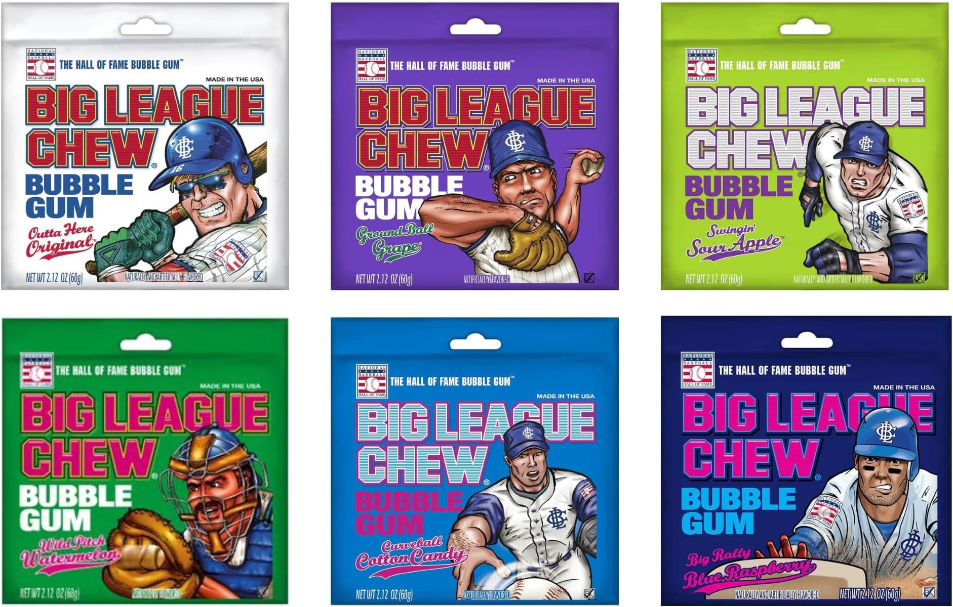 Amazon.com : Big League Chew Strawberry Tray + (12 Packs) : Grocery ...