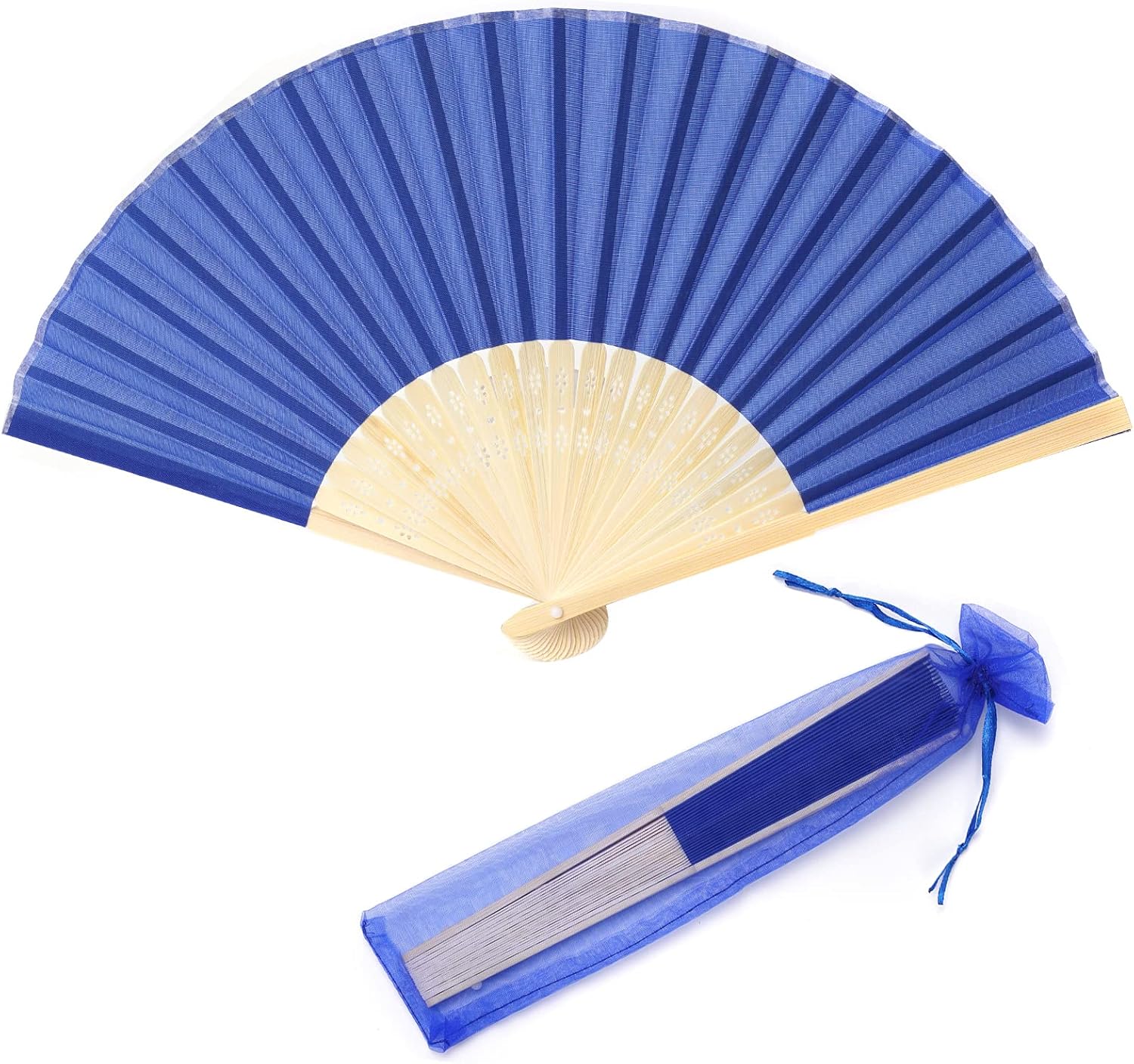 Amazon.com: SL crafts 50pcs Imitated Silk Hand Fan Silk Fabric Bamboo ...