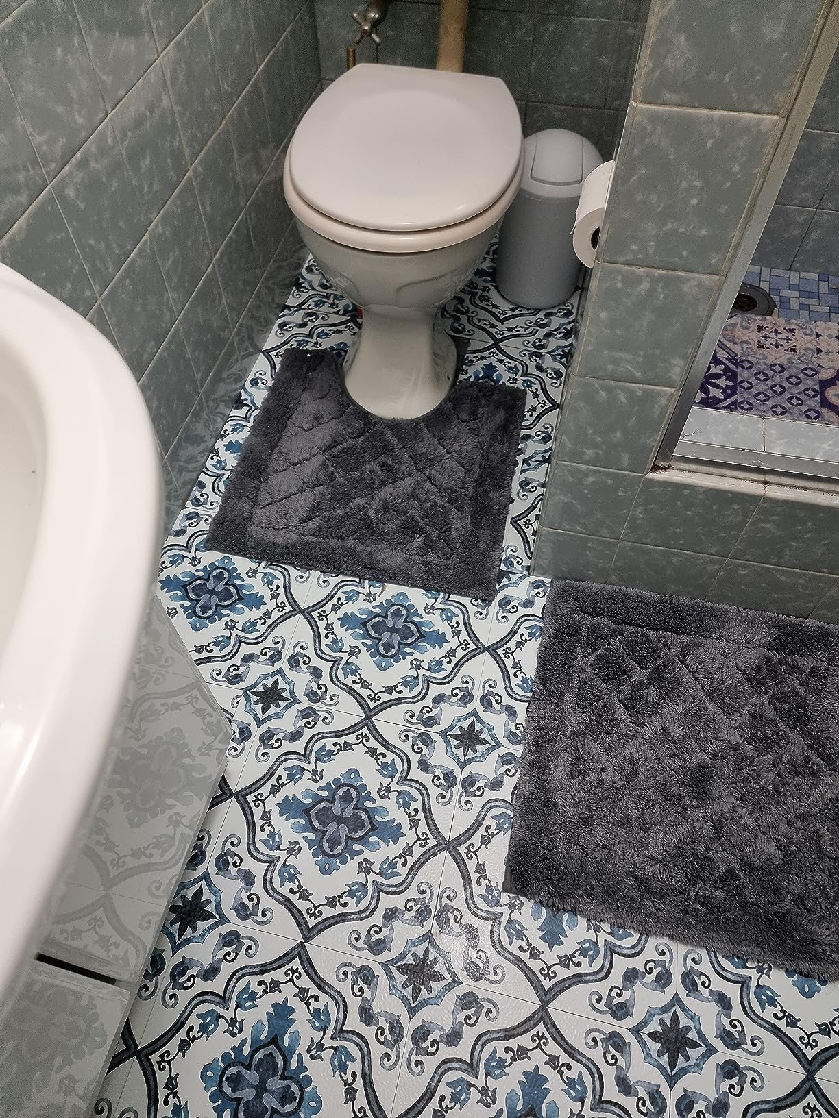 FloorPops FP3932 Marrakesh Peel & Stick Floor Tiles, Blue: Building ...
