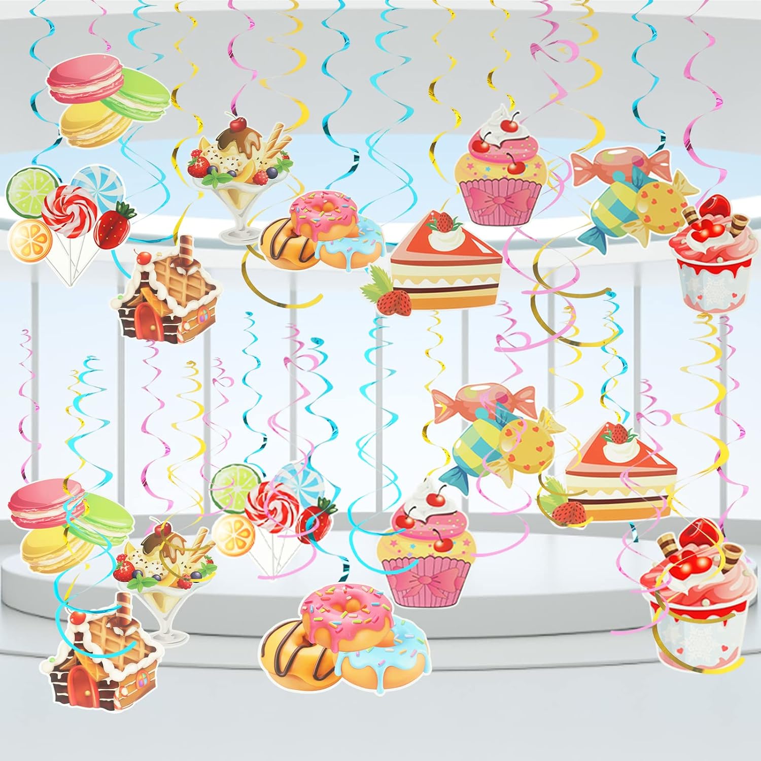 Amazon.com: 30 Pcs Candy Party Decorations Candy Hanging Swirls ...