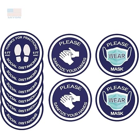 Amazon.com : Sanitize Hands Here Sticker Labels, 6 x 6 Inch Signs ...