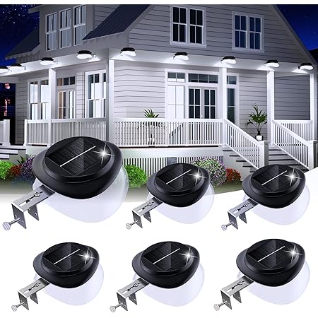 Amazon.com : ROSHWEY Solar Gutter Lights 200LM, 18 LED Gutter Solar ...