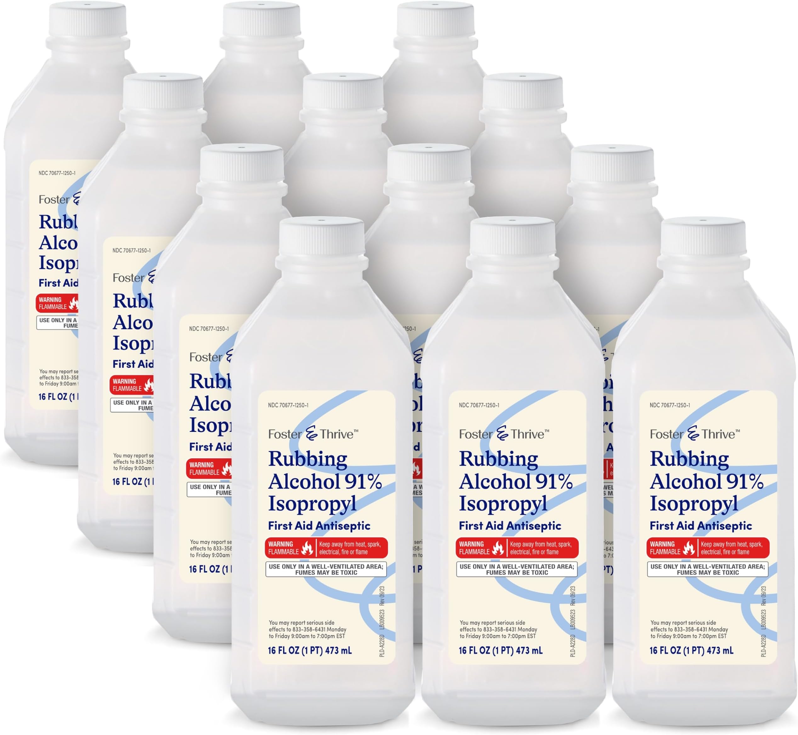 Amazon.com: Foster & Thrive Rubbing Alcohol - 91% Isopropyl Alcohol ...