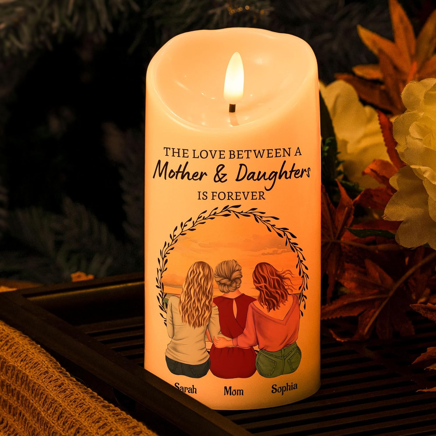 Amazon.com: Macorner Personalized LED Candle Christmas Gifts for Mom ...