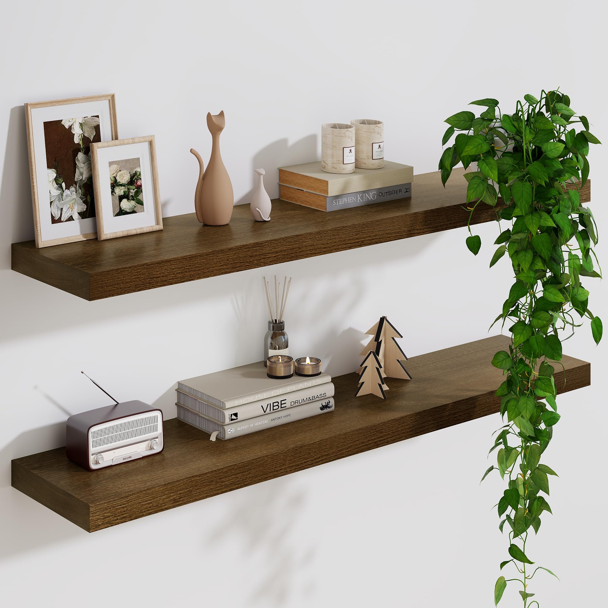 Amazon.com: Marsmiles Solid Wood Floating Shelves for Wall, 36”W x 9”D ...