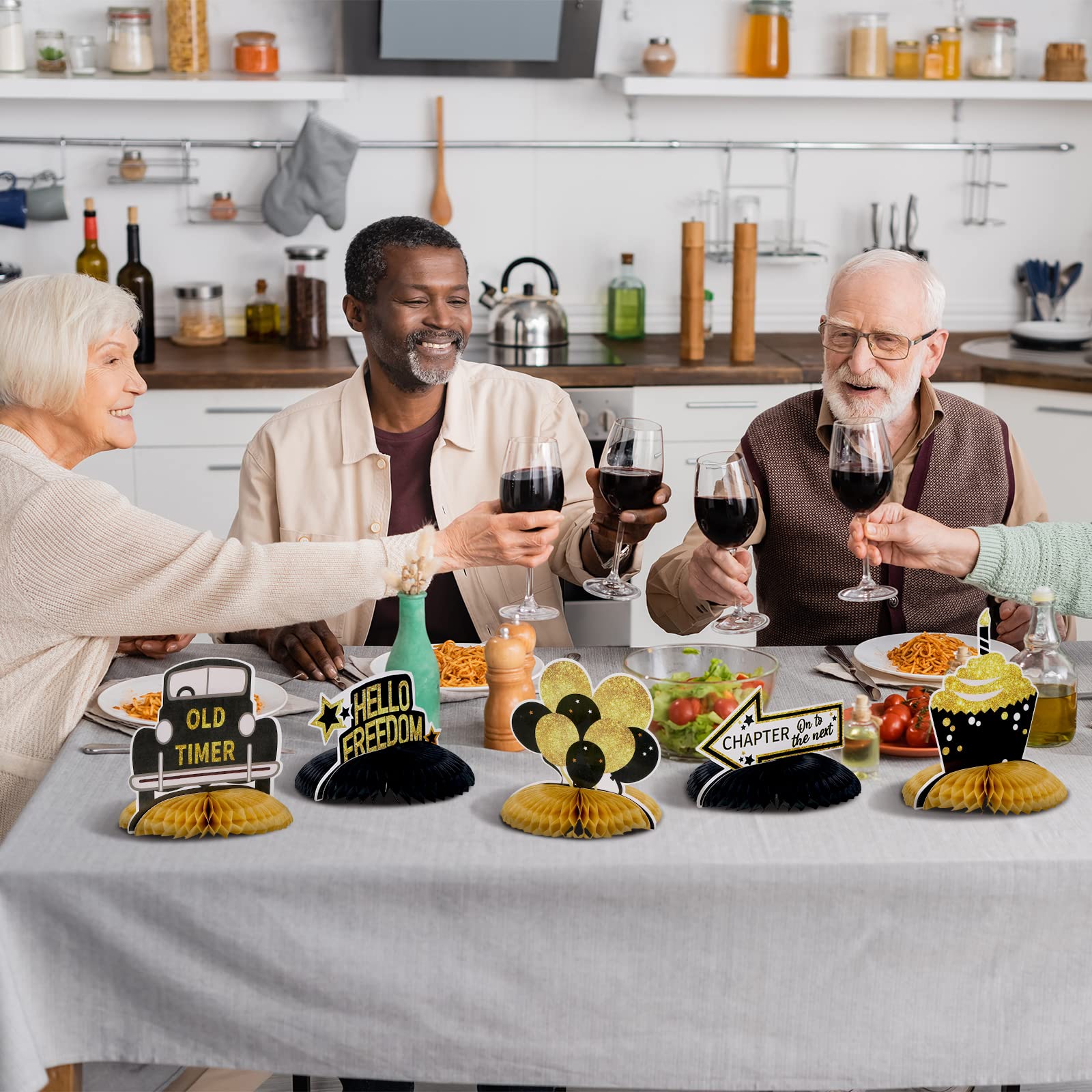 Snapklik.com : 12 Pieces Retirement Party Decorations White Black And ...