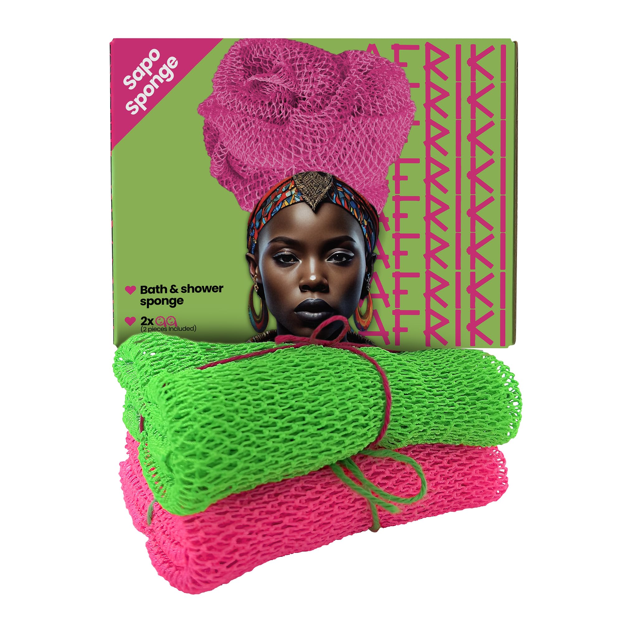 Amazon.com: AFRIKI African Net Sponge Exfoliating Washcloth, 2 Pieces ...