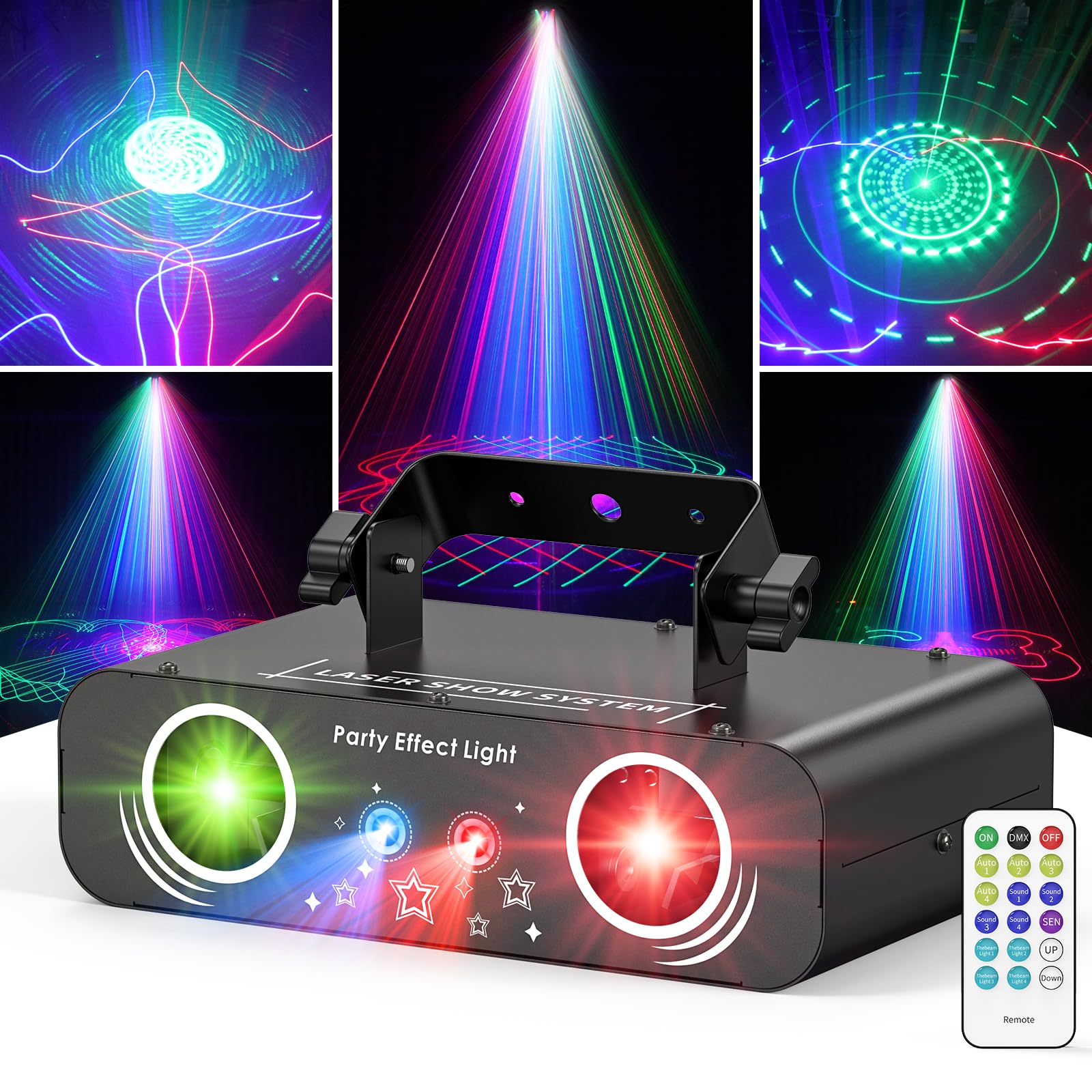 DJ Laser Lights for Party, Professional 4 in 1 DJ Disco Lights Using ...