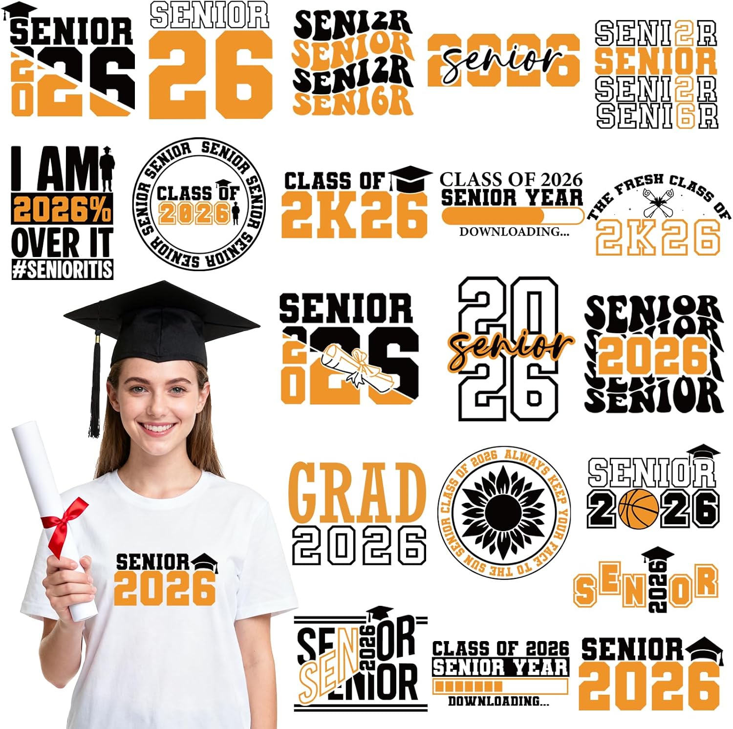 Amazon.com: Dazoratix Senior Iron on Patches - 20 Sheets Class of 2026 ...