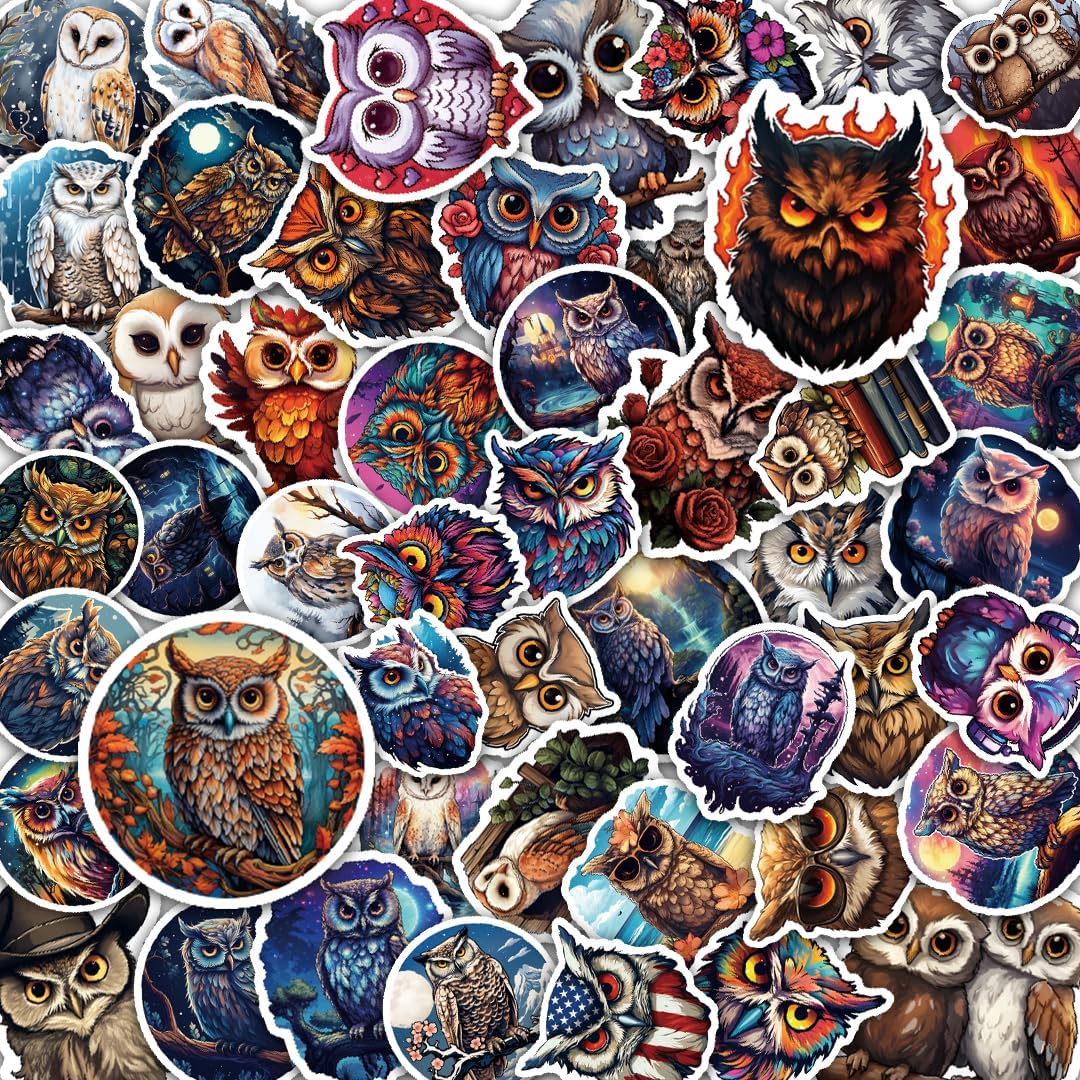 Amazon.com: 100 Pack Owl Stickers (Large Size), Owl Graphic Decal ...