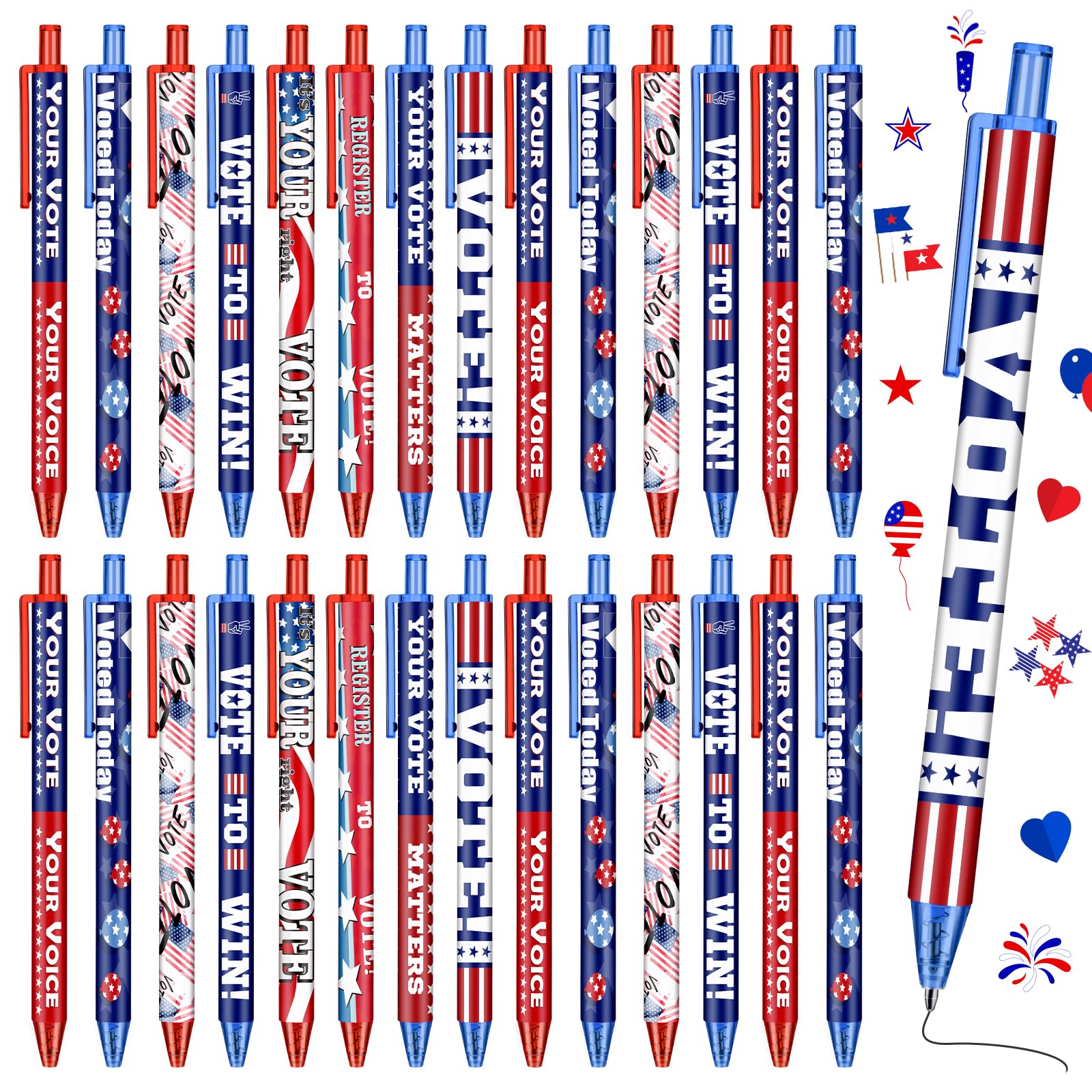 Amazon.com : Leinuosen 120 Pieces Vote pens bulk Election Supplies Your ...