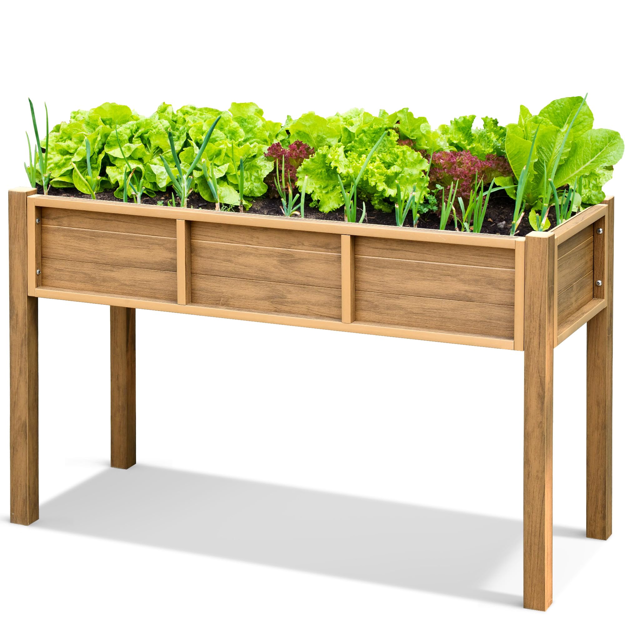 Snapklik.com : DWVO 48x18x30in Raised Garden Bed, Poly Wood Planter Box ...