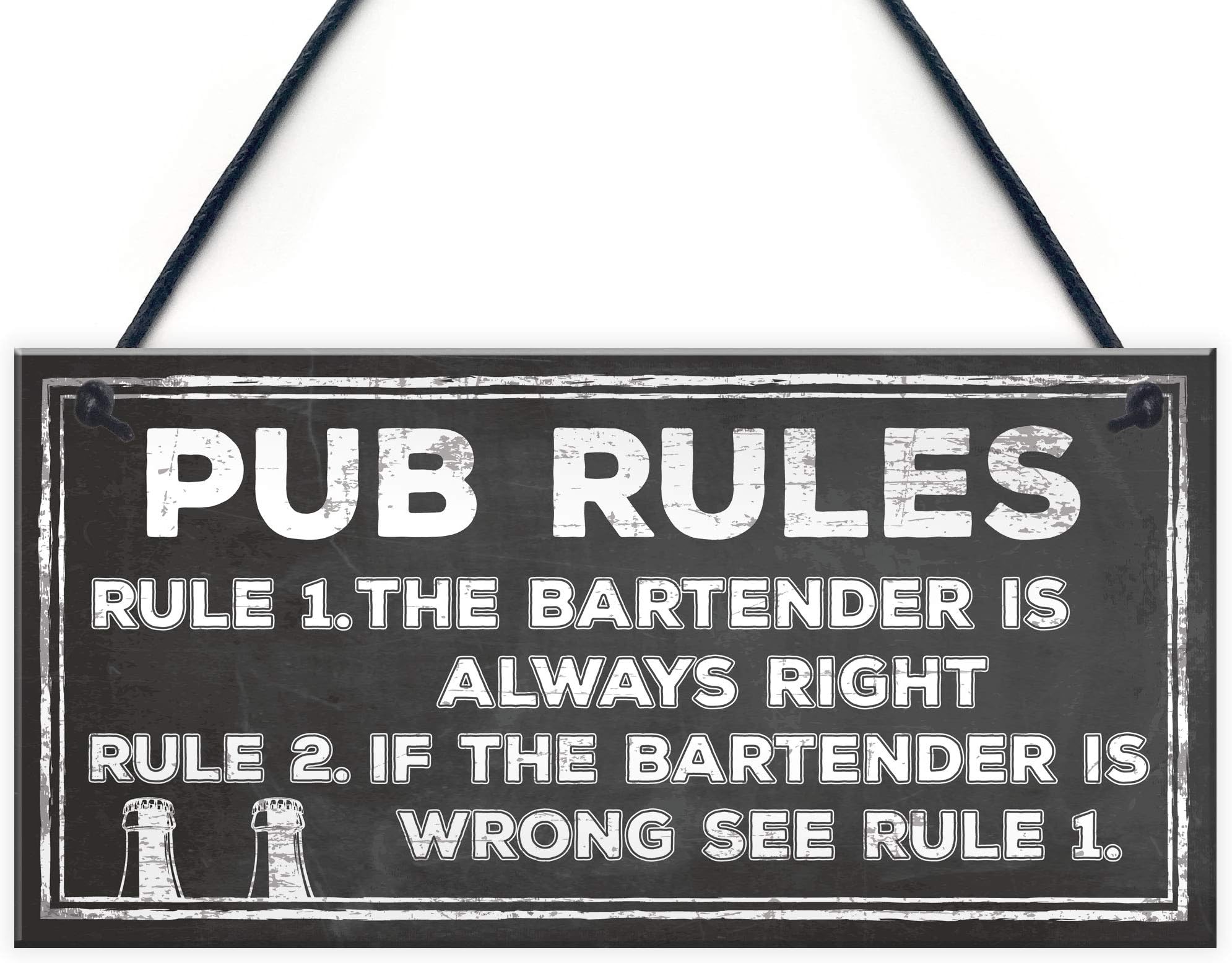 RED OCEAN Funny Pub Sign Pub Rules Plaque Gift For Landlord Pub Owner ...
