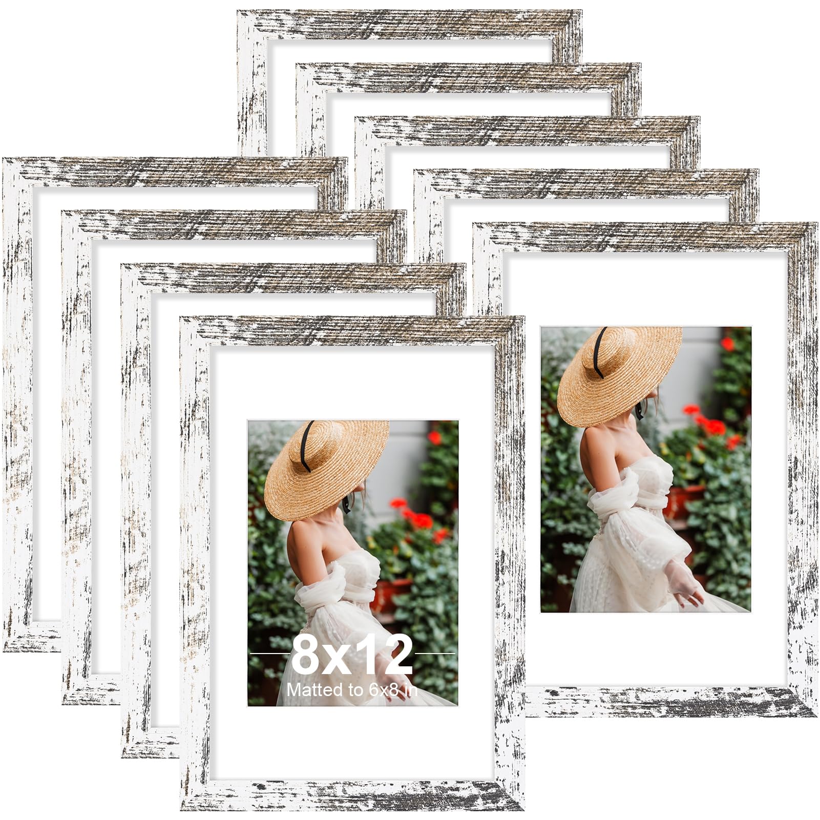 Amazon.com - Vittanly 8x12 Picture Frames Set of 9, Shatter Resistant ...