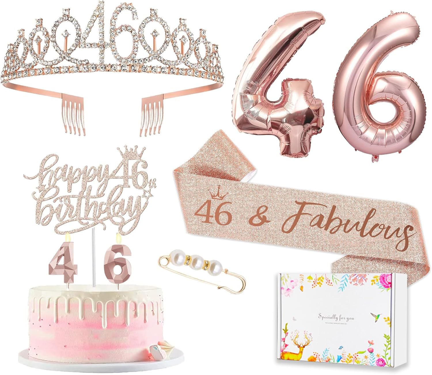 Amazon.com: 46th Birthday Decorations for Her Women, Including 46 year ...