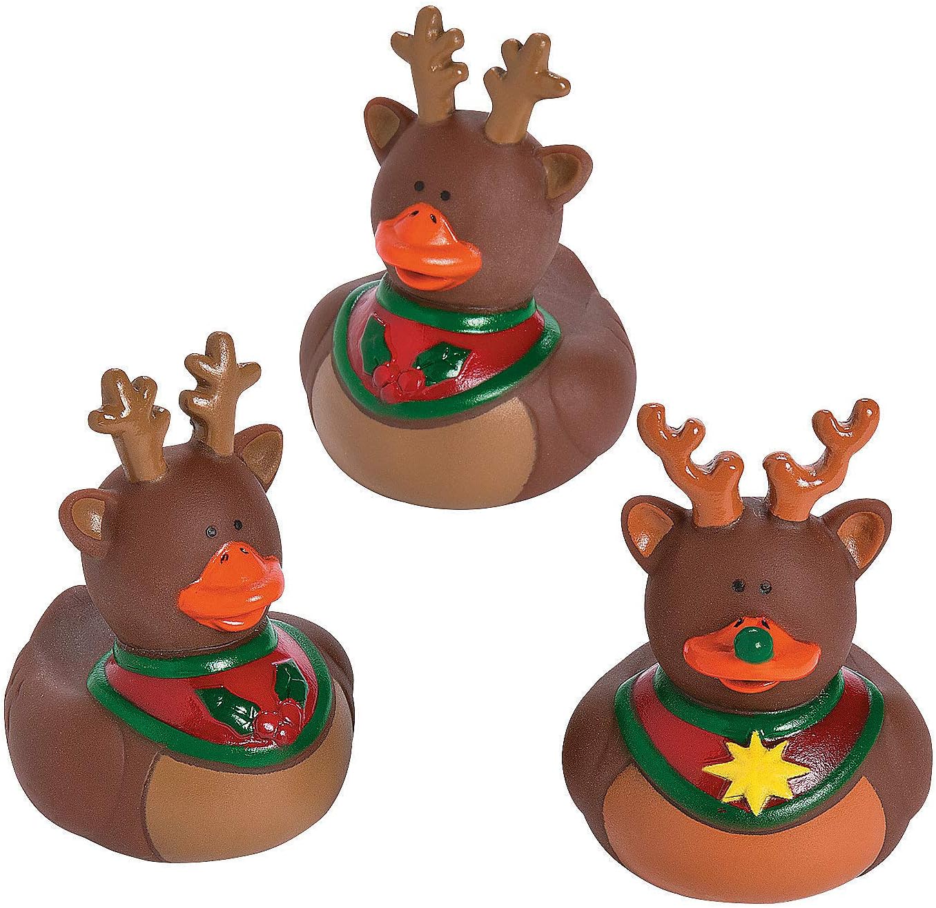 Amazon.com: Fun Express Reindeer Rubber Ducks - Set of 9 - Christmas ...