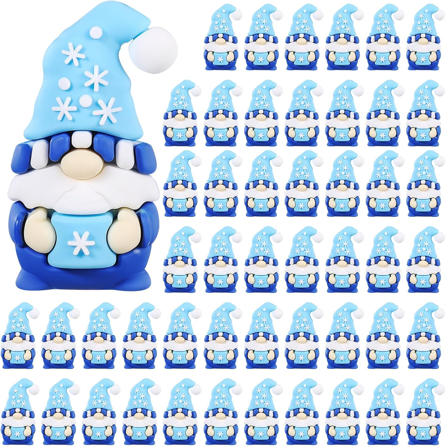 Amazon.com: Halloscume 50 Pcs Winter Gnomes Bulk Mini Resin Gnomes ...