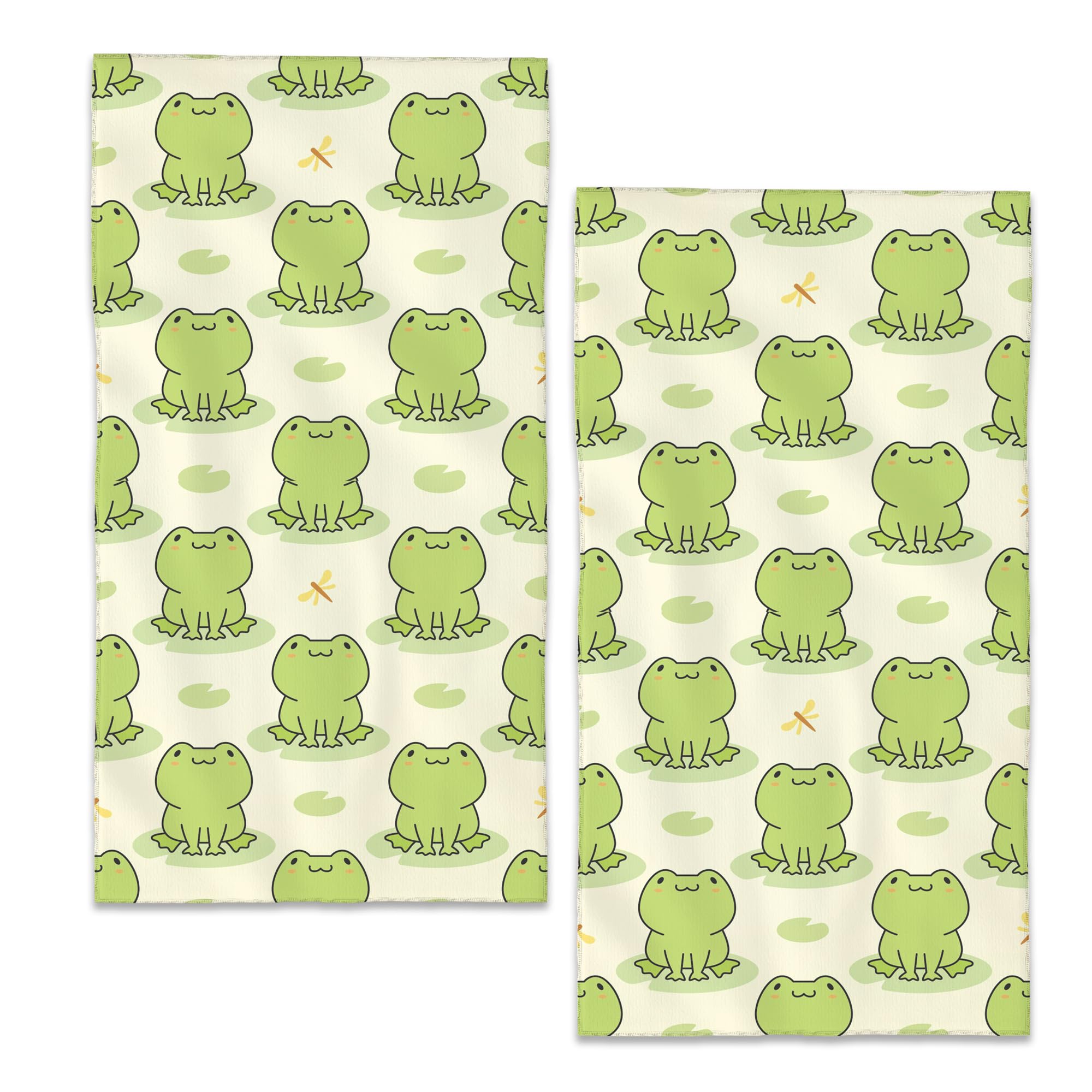 Amazon.com: BIGXIUKA Green Frog Bathroom Hand Towels, Cute Animal Bath ...