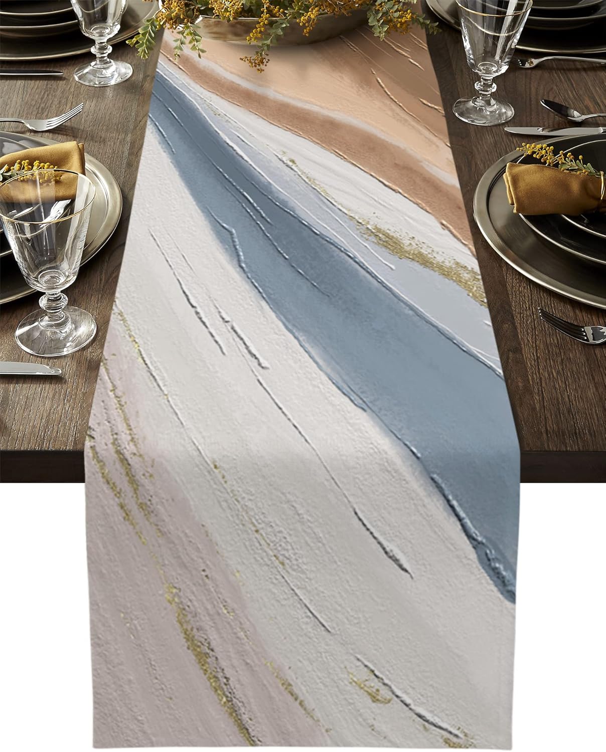 Amazon.com: Table Runner Gradient Oil Painting Art Graffiti Dresser ...