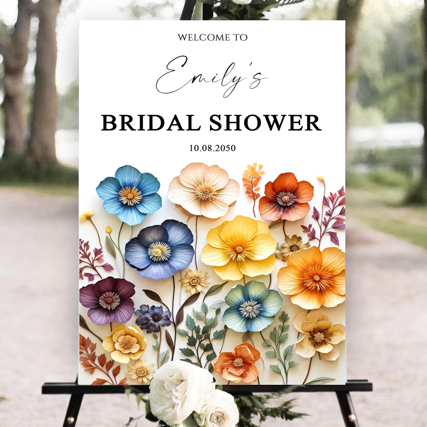 Amazon.com: Personalized Wildflower Bridal Shower Welcome Sign ...