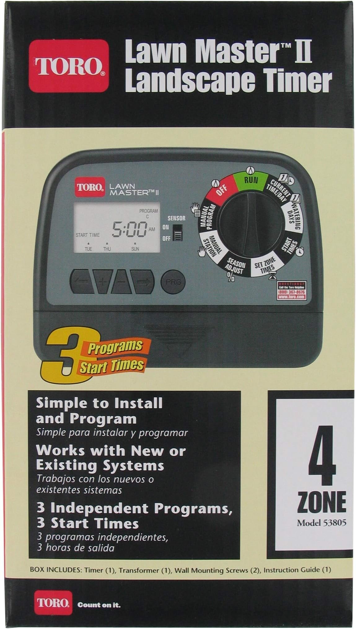 Amazon.com: Toro Lawn Master II Programmable 4 zone Sprinkler Timer ...
