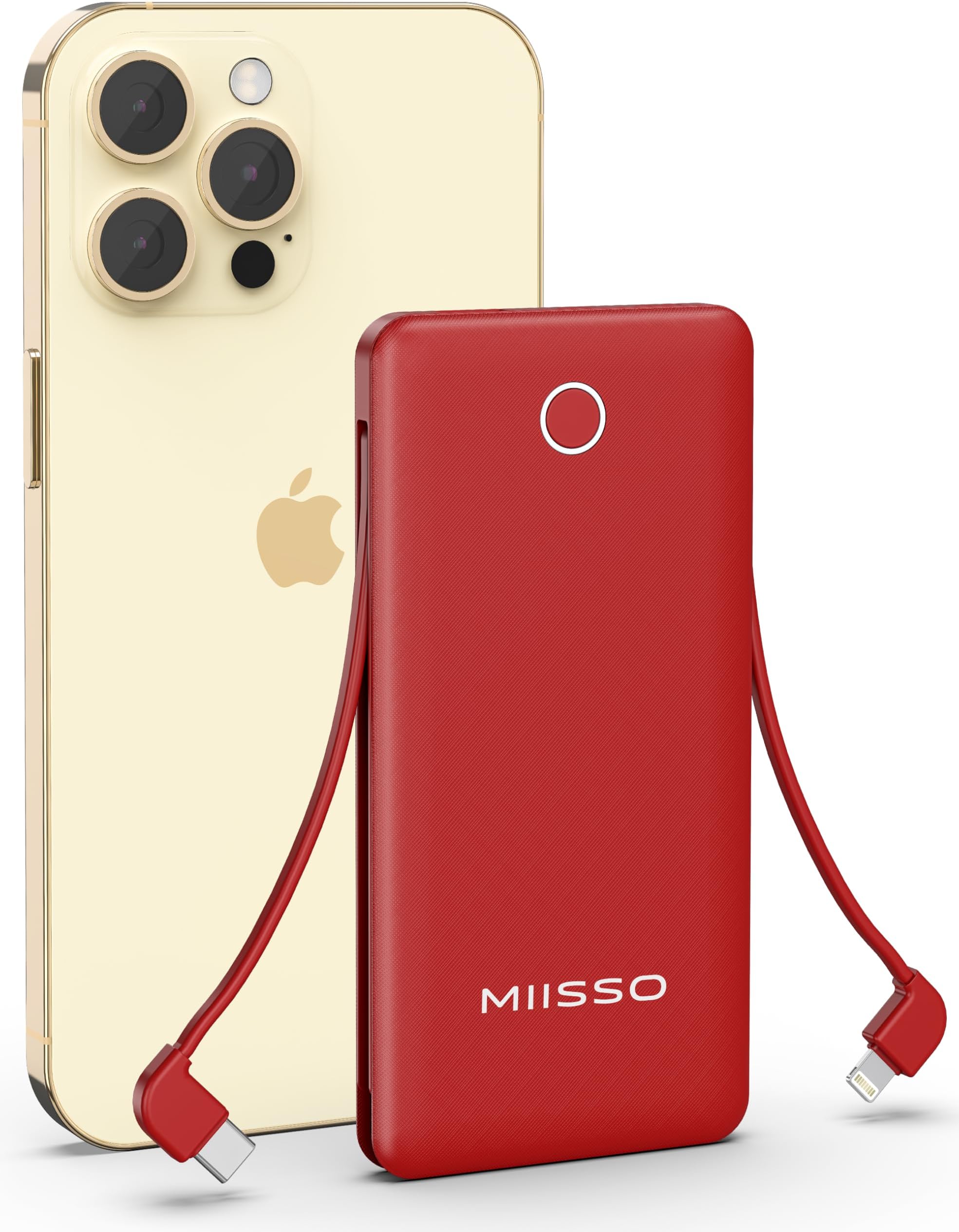 Amazon.com: miisso 6000mAh Built in Cable Cell Phone External Battery ...