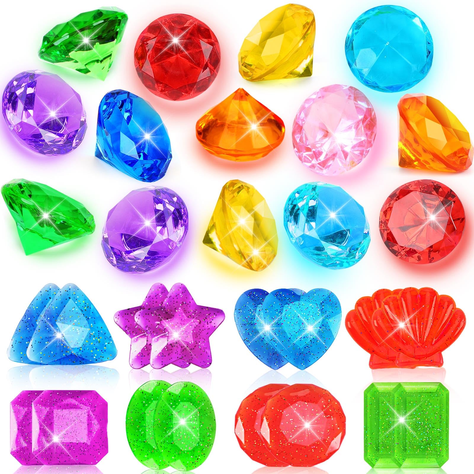 Amazon.com: MARFOREVER 30 Pcs Large Diving Toys for Pool, Big Pool Gems ...