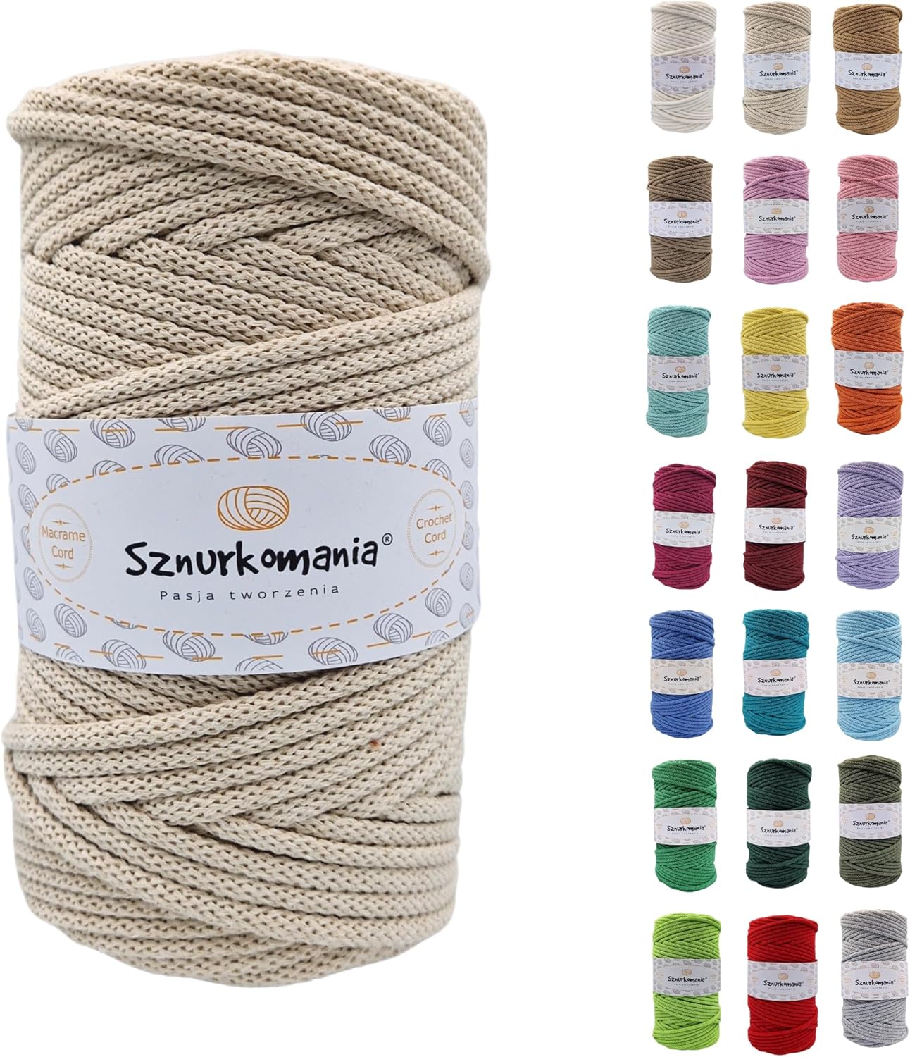 Amazon.com: Braided Cotton Cord 5mm 100m, 46 Colors, Crochet Cord ...