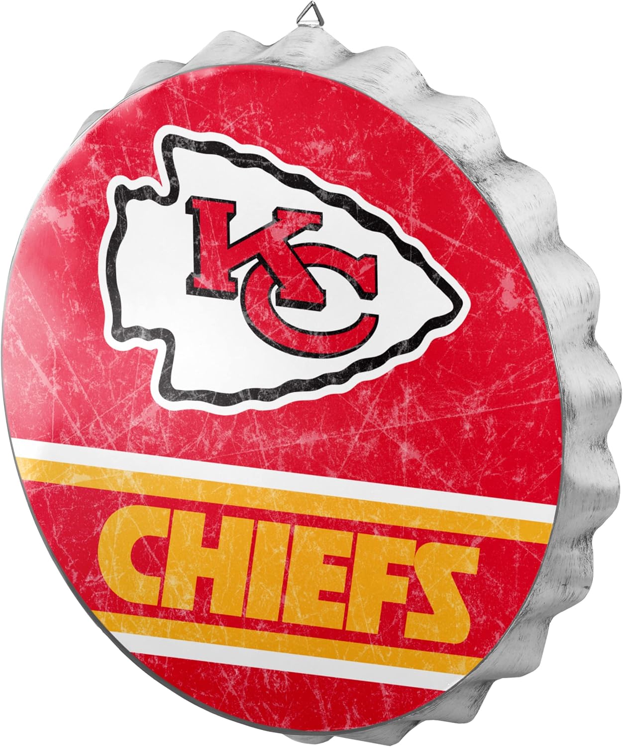 Amazon.com : FOCO Kansas City Chiefs Metal Distressed Bottlecap Wall ...