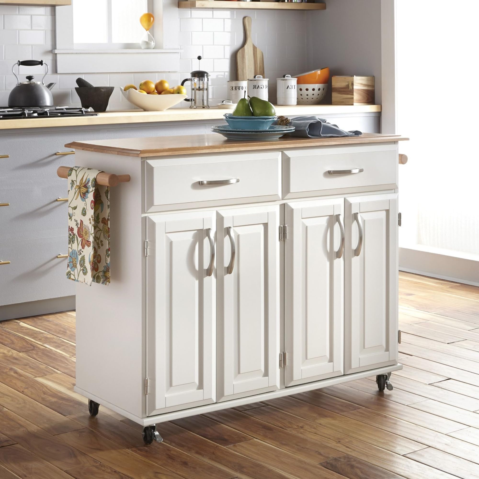 Snapklik.com : Dolly Madison White Kitchen Cart By Home Styles