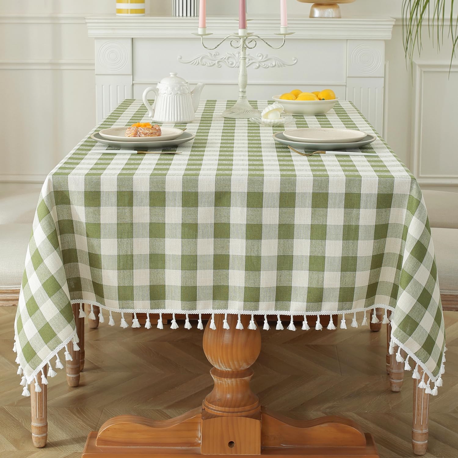 Amazon.com: Laolitou Checkered Tablecloth Rectangle Washable Buffalo ...