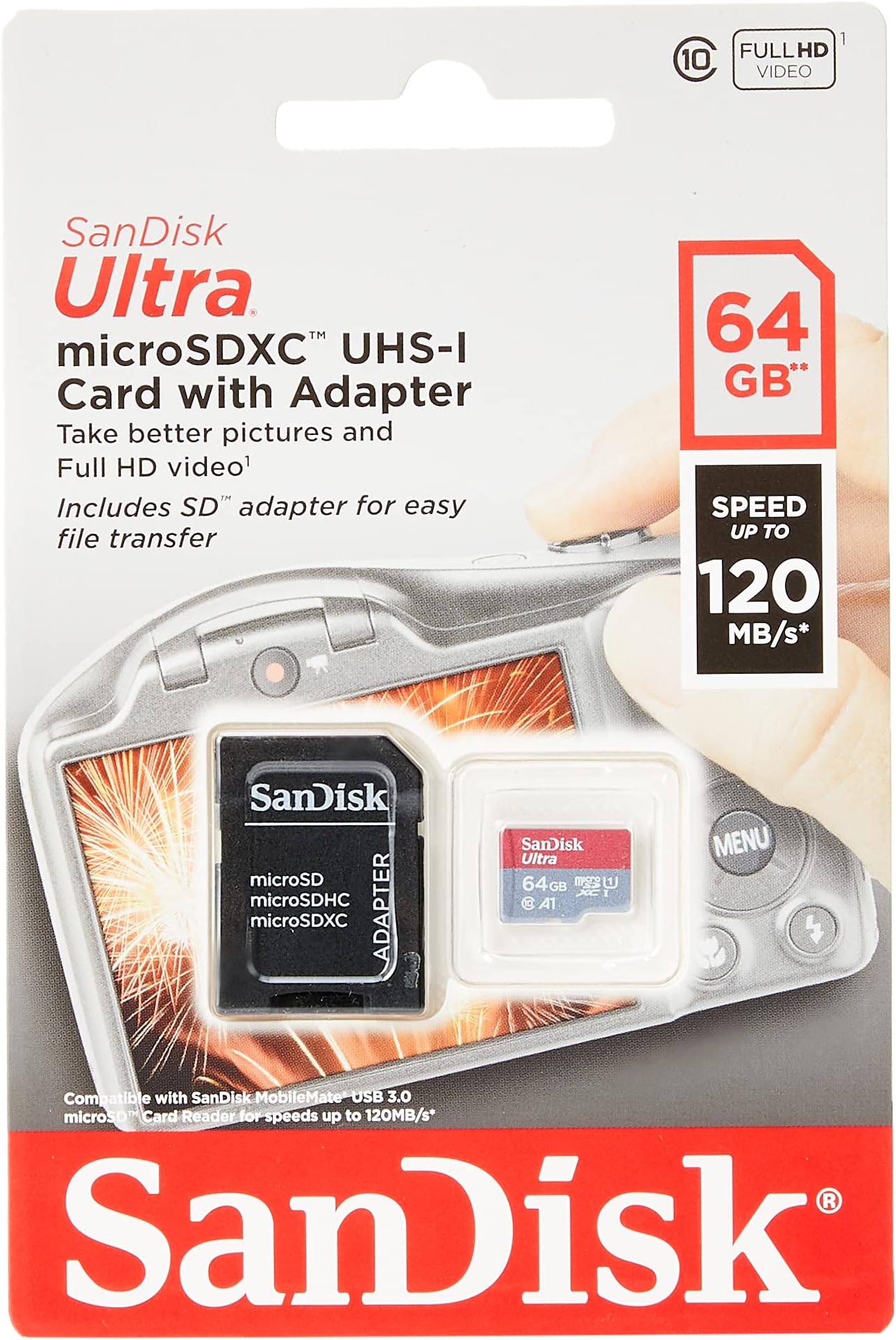 SanDisk Extreme 128GB microSDXC Memory Card + SD Adapter up to 100MB/s ...