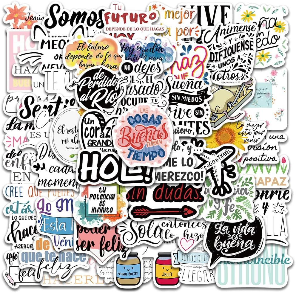 Amazon.com: 50PCS Spanish Inspirational Stickers,Spanish Inspirational ...