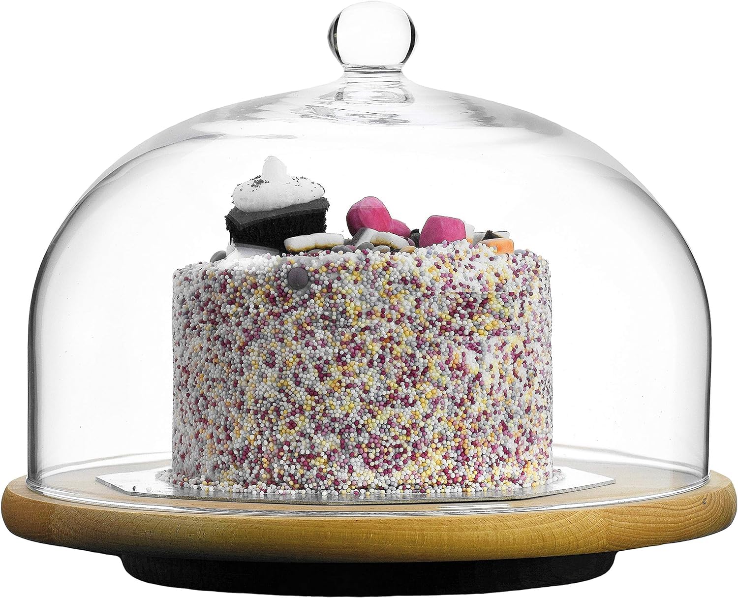 SOLAVIA Cake Dome Cloche Lid Glass Round for Pastry Cheese Cover H22cm ...