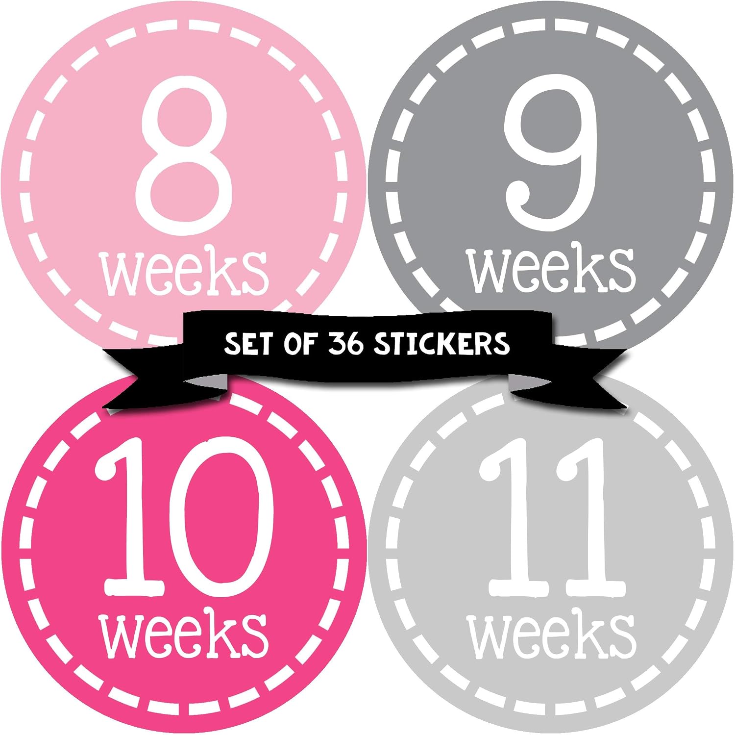 Amazon.com: Months In Motion Pregnancy Weekly Belly Growth Stickers ...