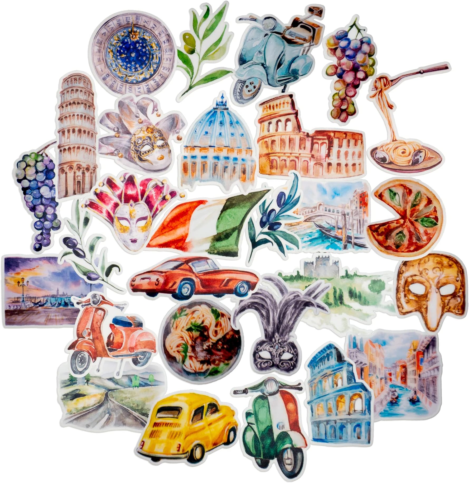 Amazon.com: Generic 22 PCS Adventure Italy Travel Stickers - Inspiring ...