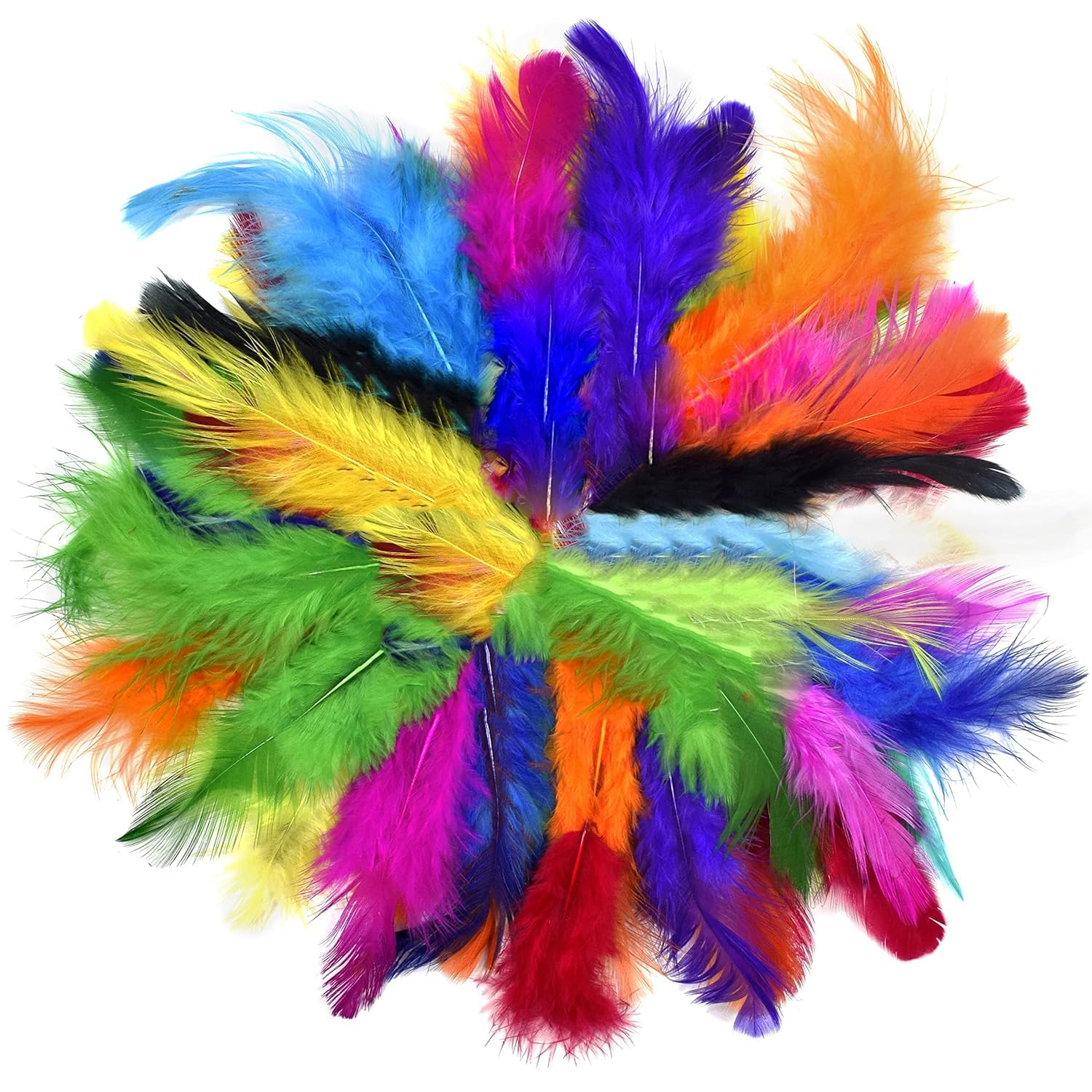 Rarehaunt Crafts Natural Mixed Color Dyed Feathers for Craft Project ...