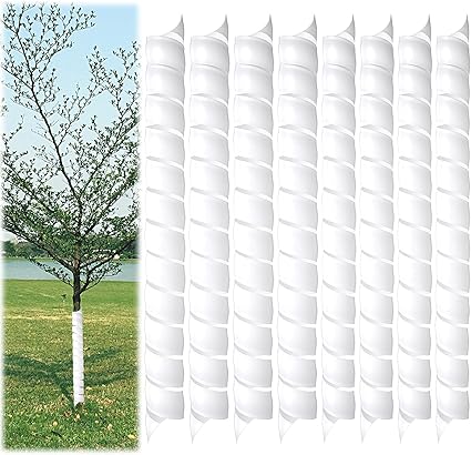 Amazon.com : Afcabakila 8 Pcs White Plastic Tree Guards, 2 Sizes Spiral ...