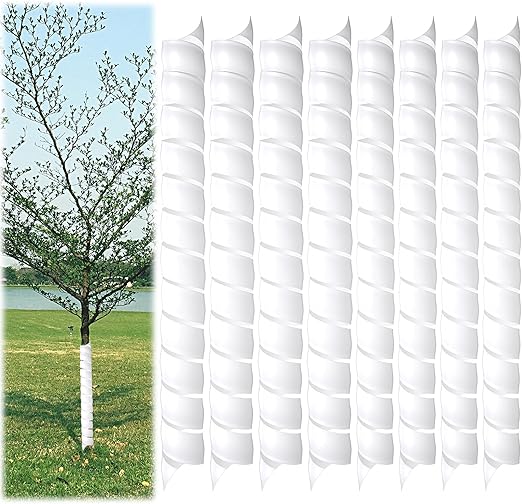 Amazon.com : Afcabakila 8 Pcs White Plastic Tree Guards, 2 Sizes Spiral ...