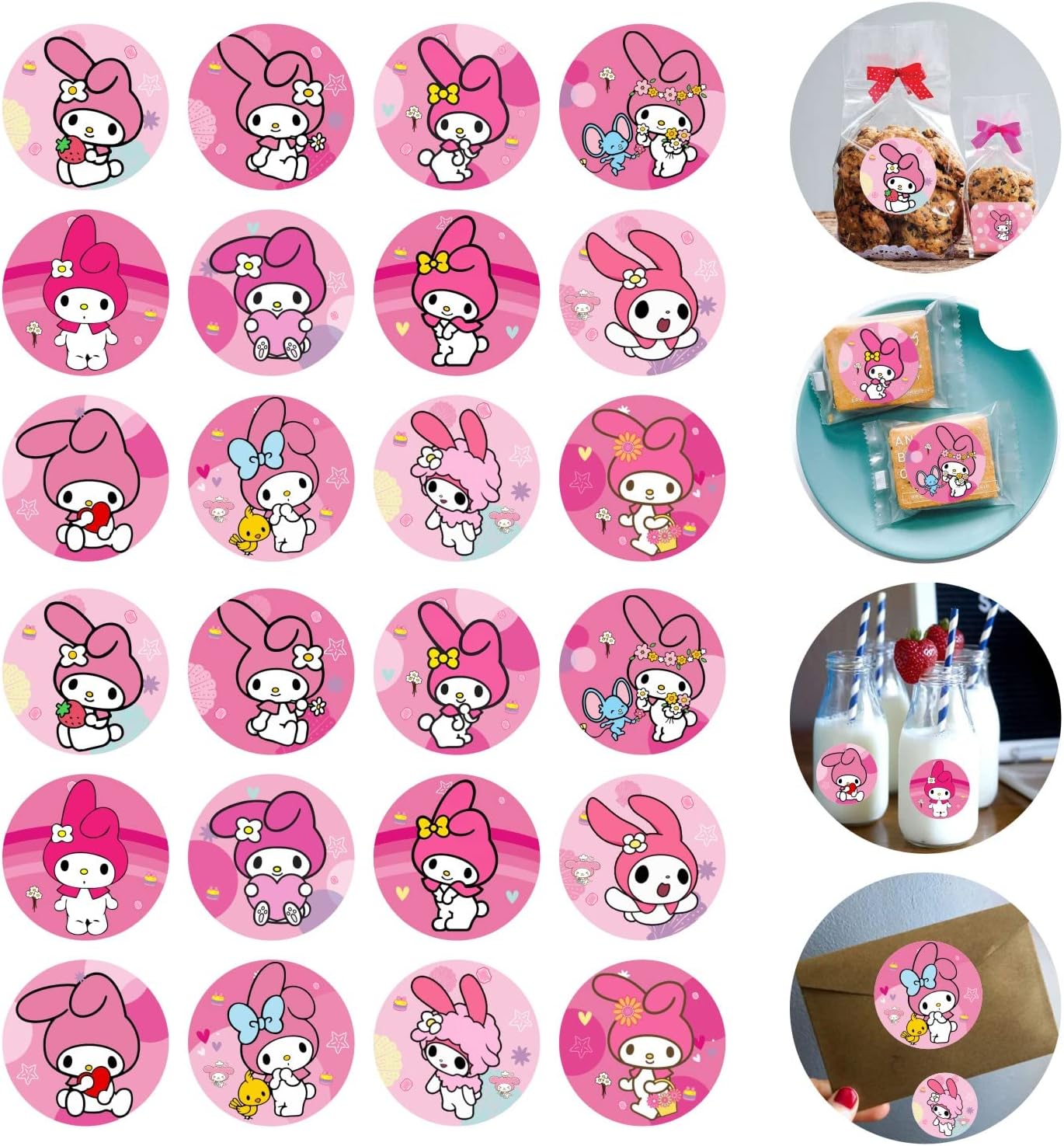 120pcs Melody Stickers for Kids, My Melody Round Water Bottles Stickers ...