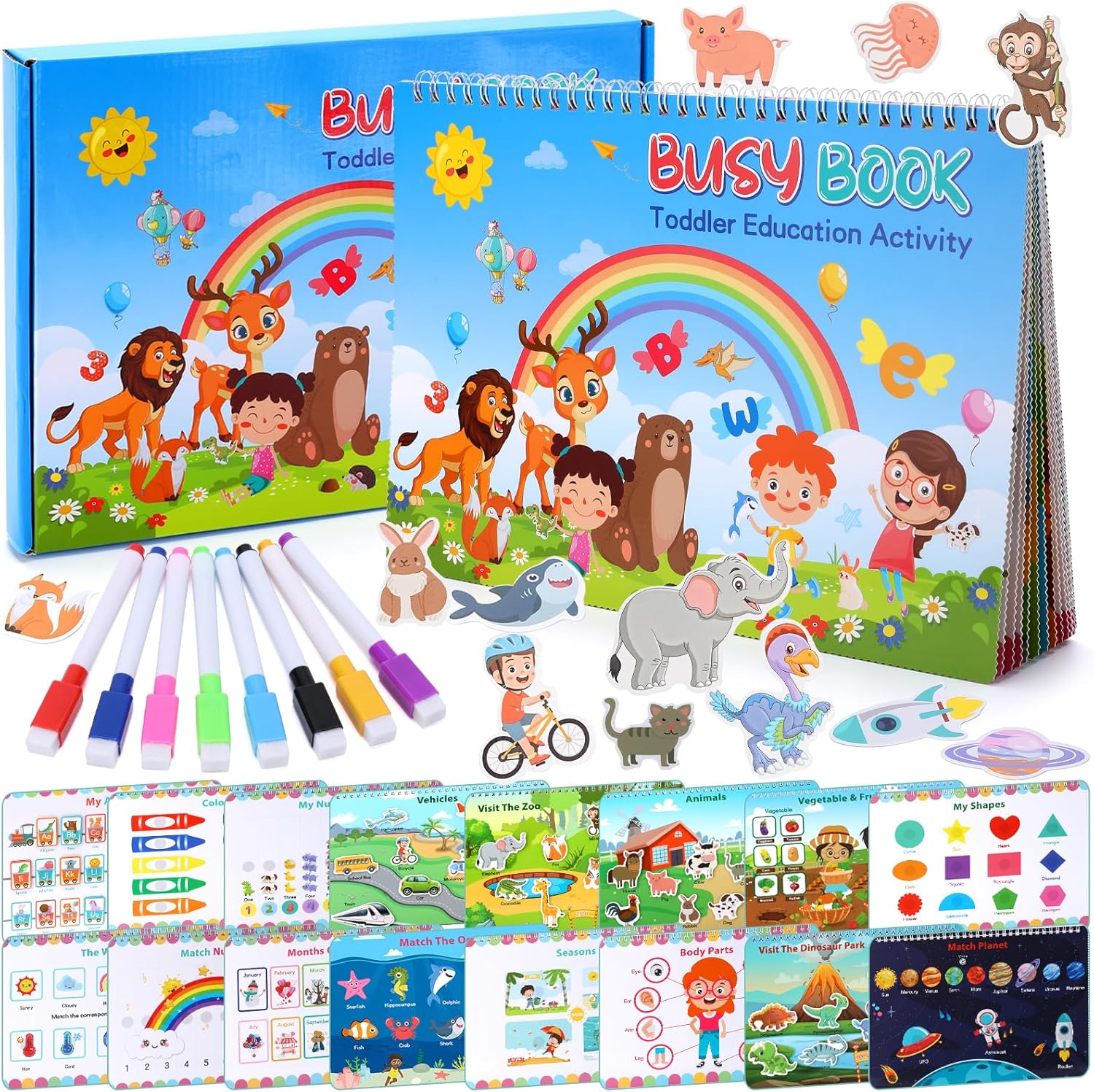 Amazon.com: Busy Book for Toddlers, Montessori Preschool Learning ...